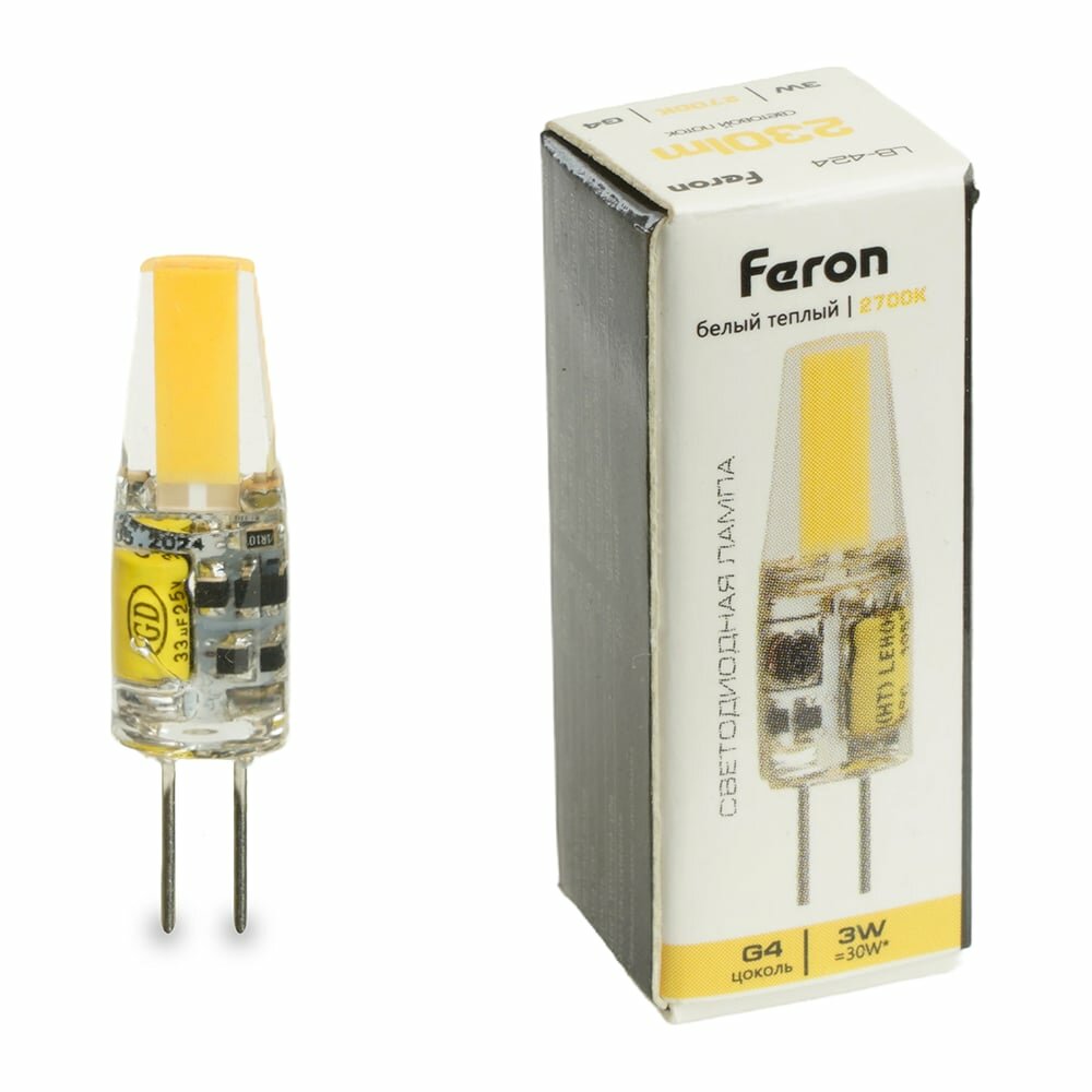 Лампа светодиодная FERON (3W) 12V G4 2700K JC, LB-42 51170