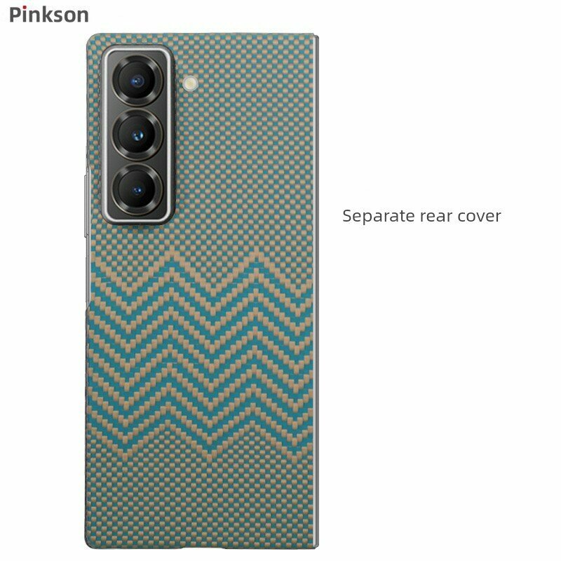 Pinkson Samsung Galaxy W25 Задняя крышка с волнистым узором из титана, премиальная защита из углеродного волокна
