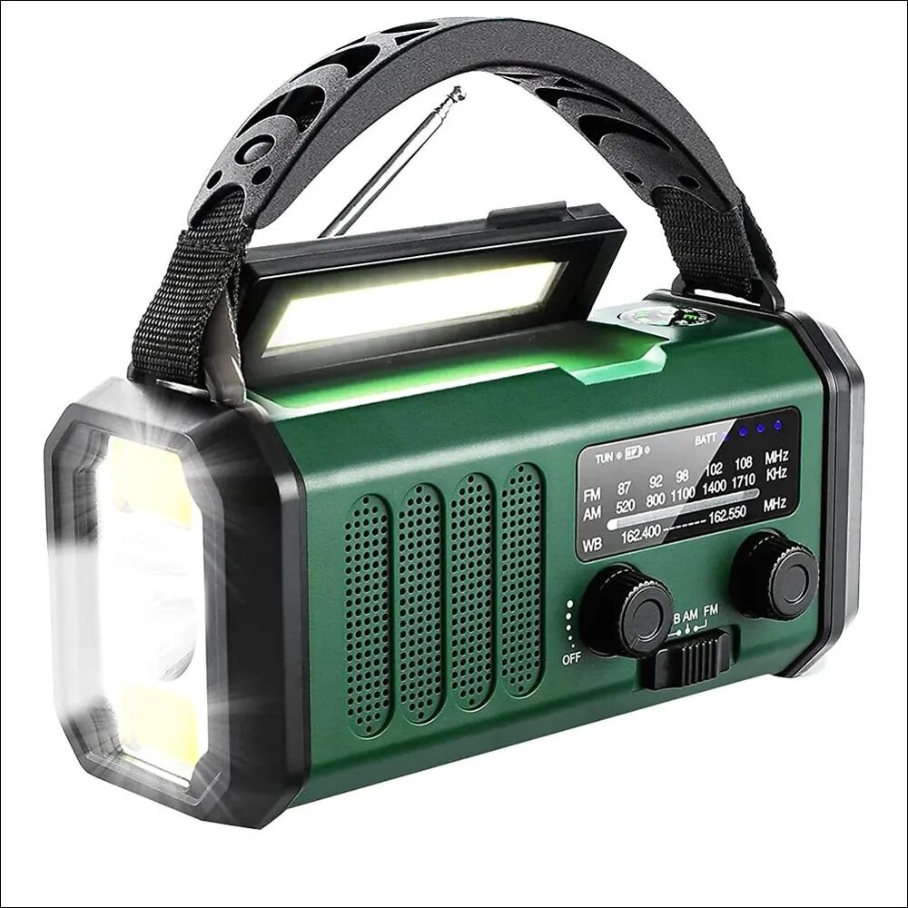 Аварийное радио с ручным приводом на солнечной энергии AM FM NOAA Weather Radio SOS