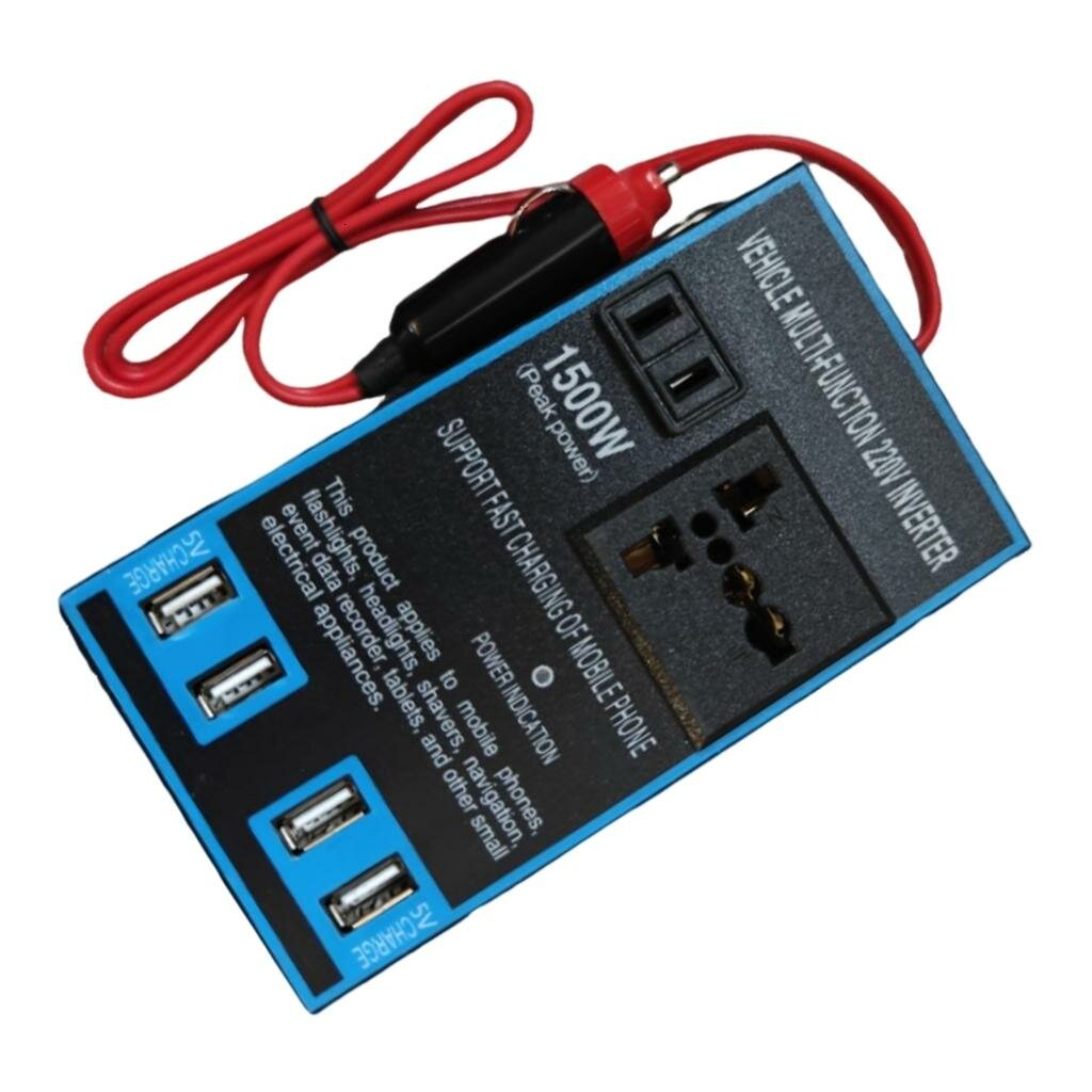 Автомобильный инвертор 1500W, DC12V/24V с 4 USB