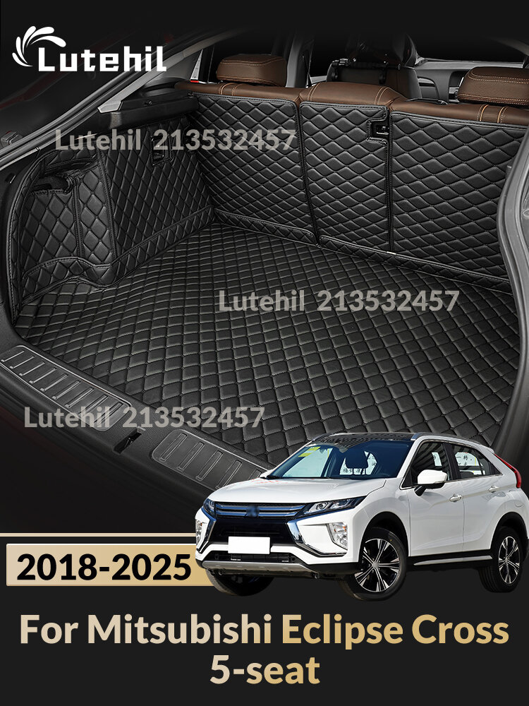 For Mitsubishi Eclipse Cross 5-seat 2018-2025*For Lower Layer Коврик в багажник, Искусственная кожа.5 шт.