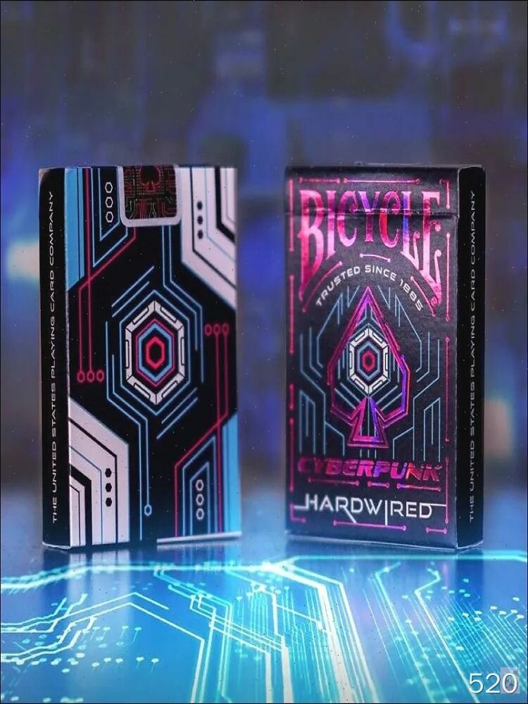 Карты Bicycle Cyberpunk Hardwired с гаджетным дизайном, 52 карты, для покера, игровой набор