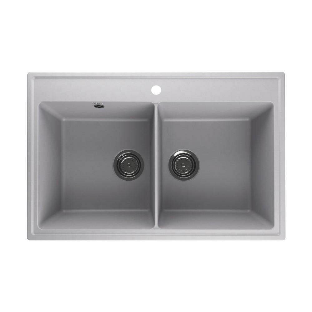 Мойка для кухни Ulgran Quartz 78х51 Ruma 780-04 платина, 2 чаши, кварцевый композит