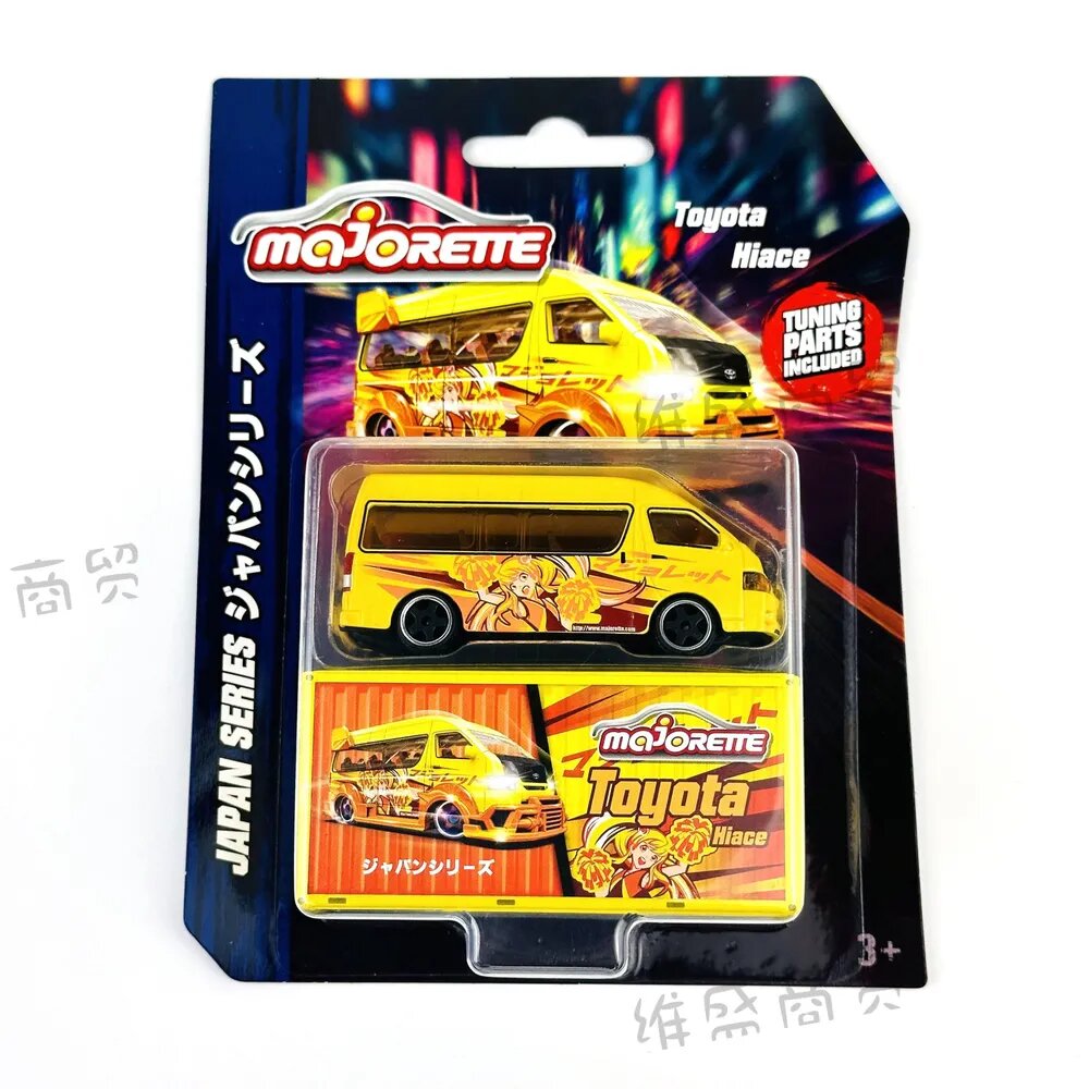 Машинка Majorette 1/64 diecast Alloy car model Toyota Hiace yellows