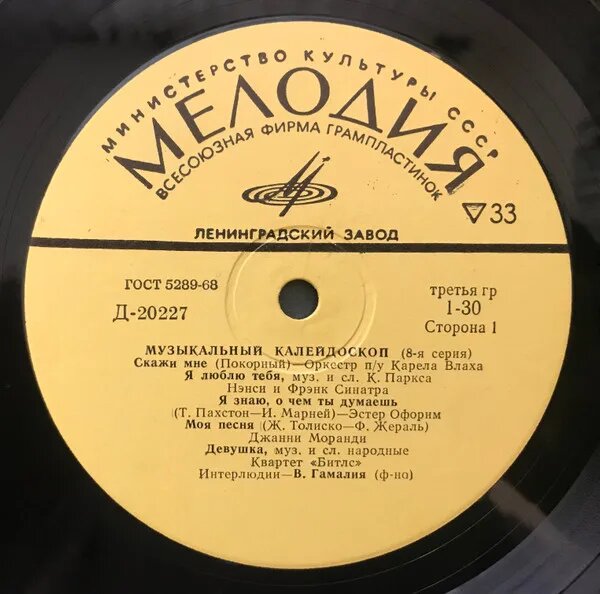 Various - Музыкальный Калейдоскоп (8-я Серия) (10 Дюймов) VG-