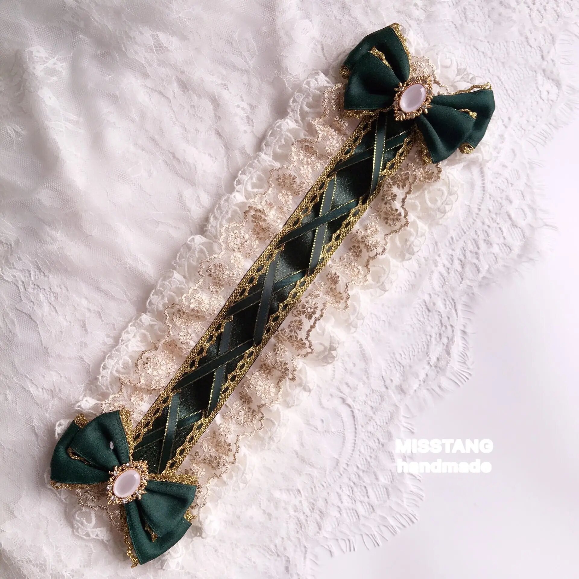 Lolita темновато-зелёная повязка для волос Изумрудный, Hair Band