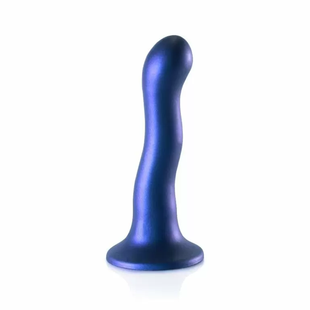 Изогнутый фаллоимитатор Shots toys Ultra Soft, 18 см, силикон, синий