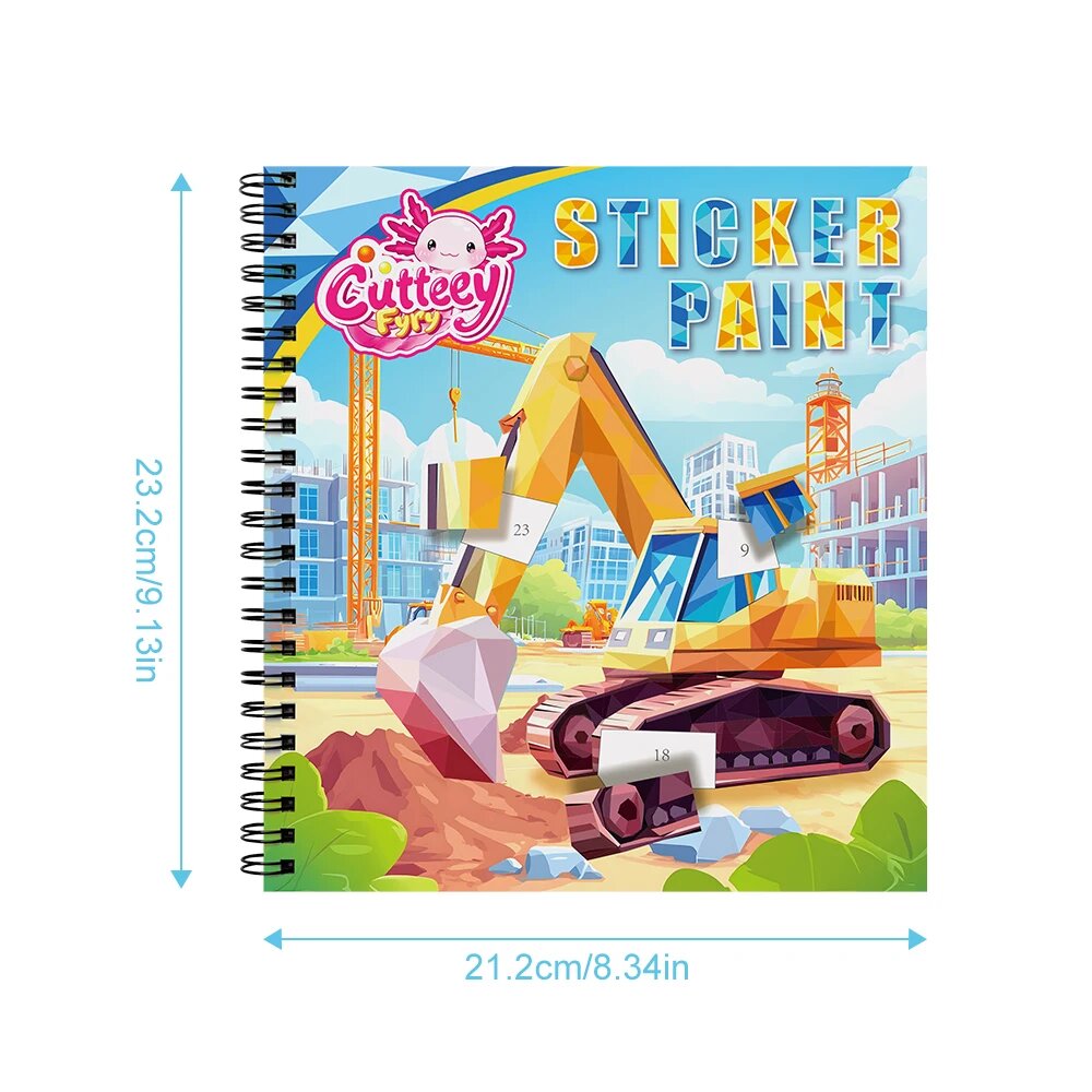 Книга с наклейками динозавры для детей 3-12 лет Розовый, 1pcs vehicle