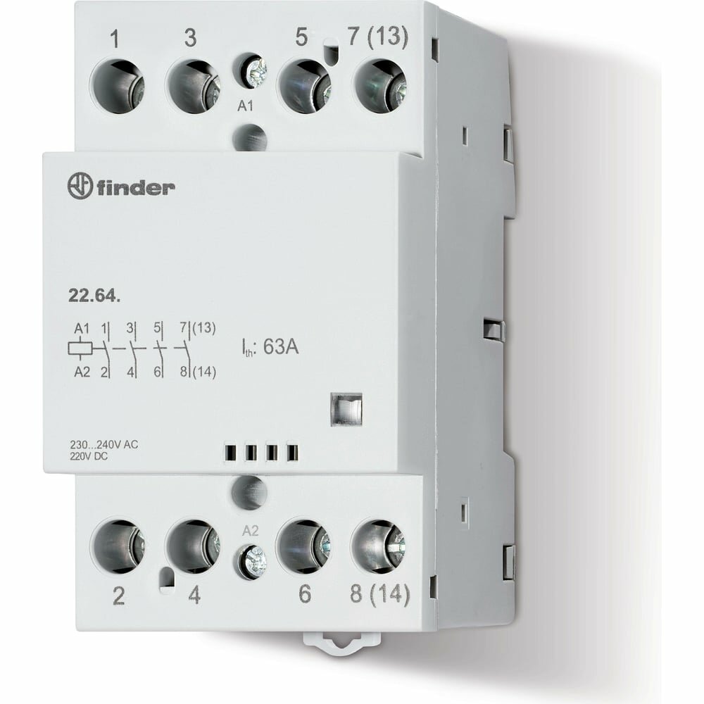 Конт. модульный 2но+2нз; контакта 63а ; = 120в Ac/Dc; - Agsno2 - уп. с 1 ко Finder 226401204610