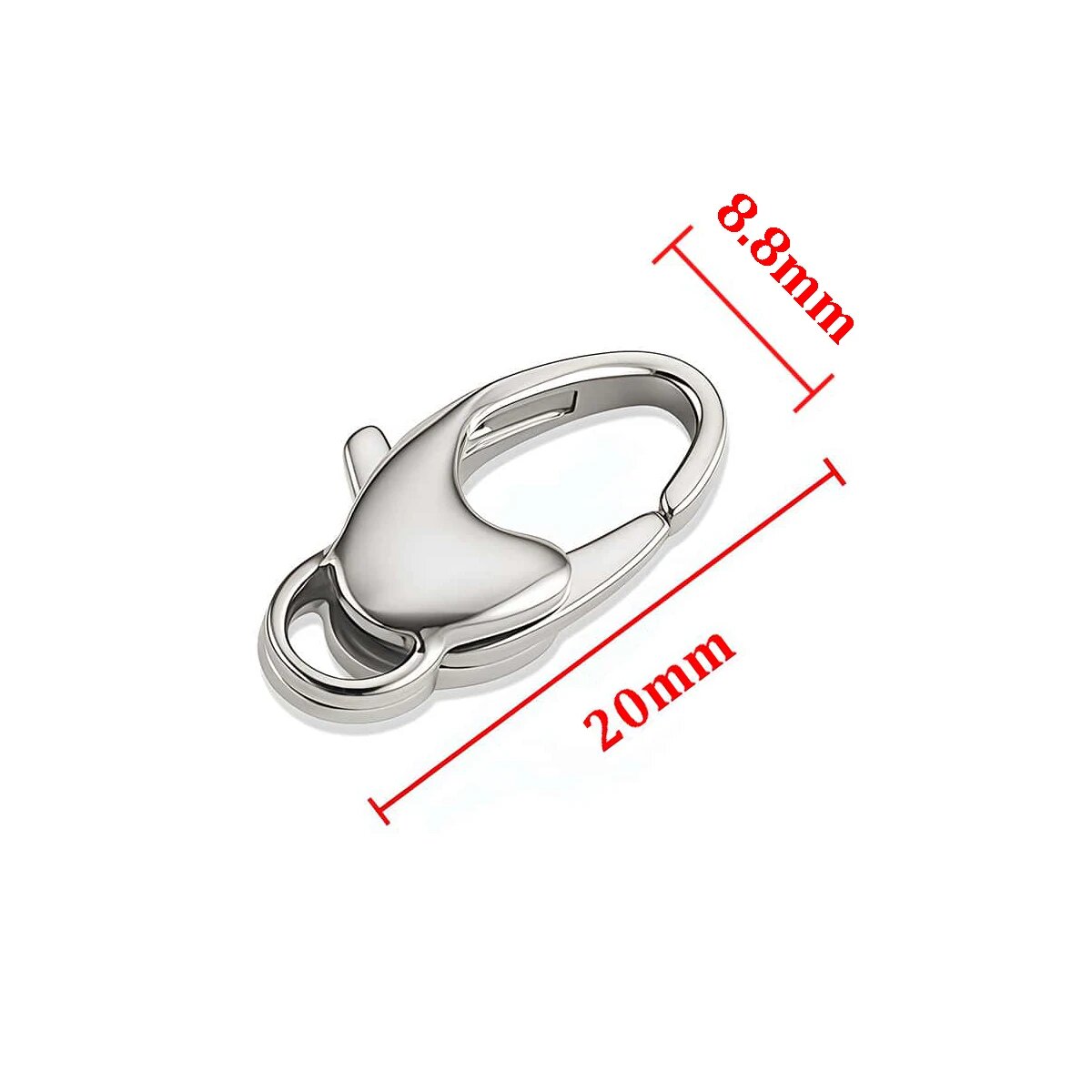 Застежки-карабины V-REX из нержавеющей стали 304, 10-20 мм 20mm Steel - 2PCS