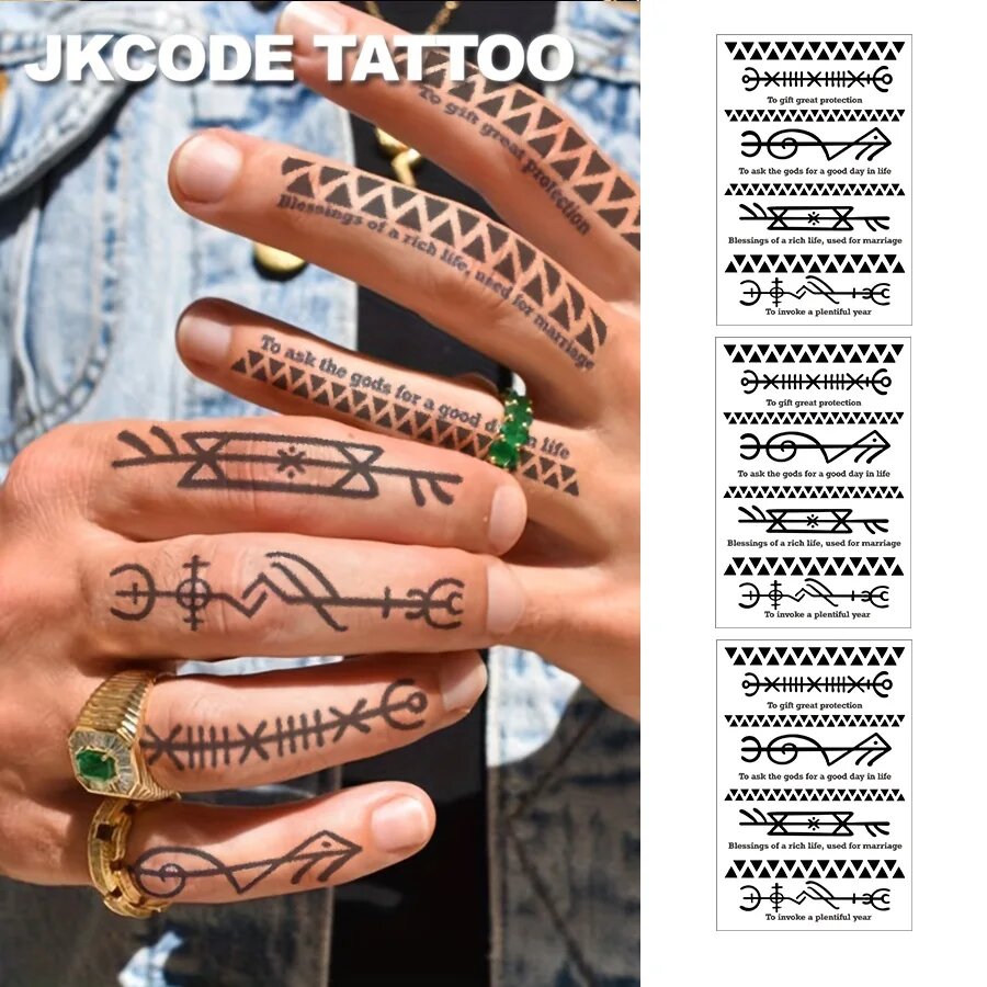 Временные татуировки JKCODE TATTOO викинги ботаника