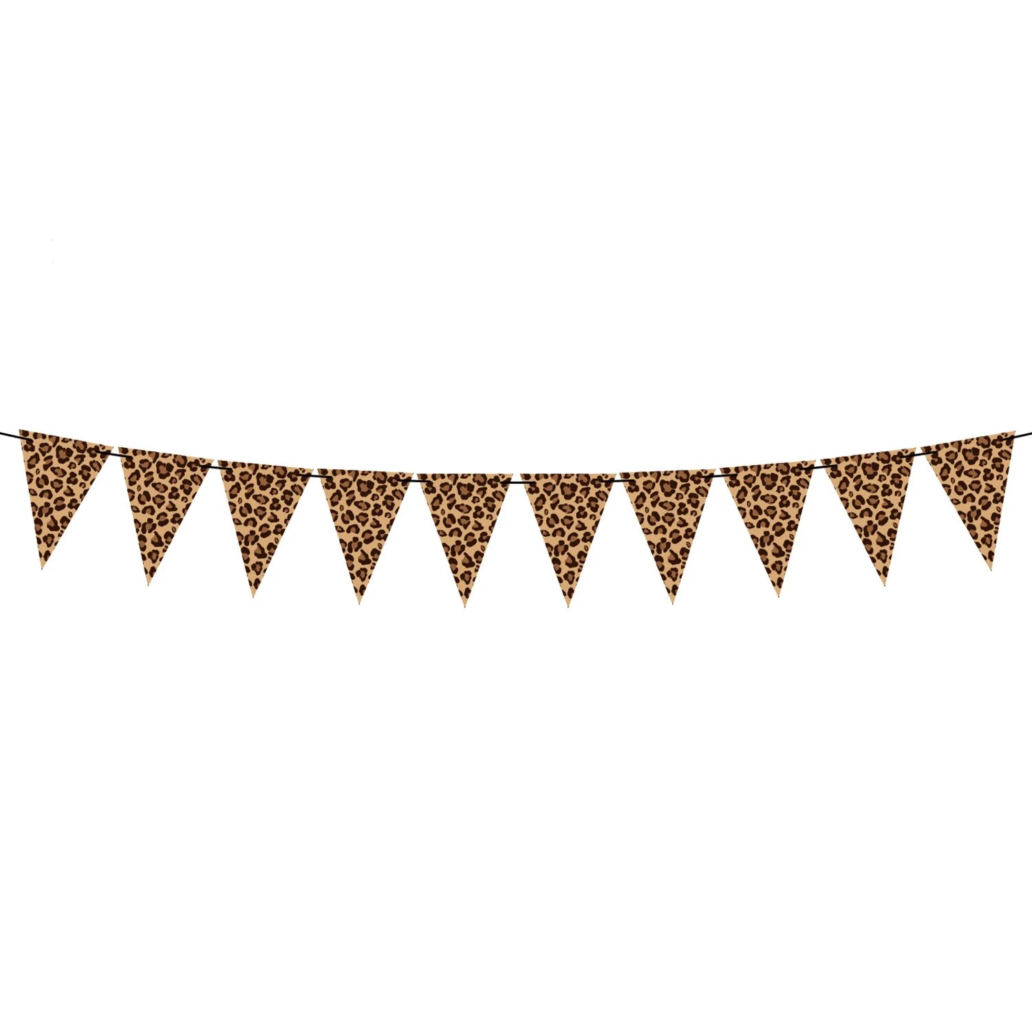 Леопардовый бумажный баннер для дня рождения flag 1set