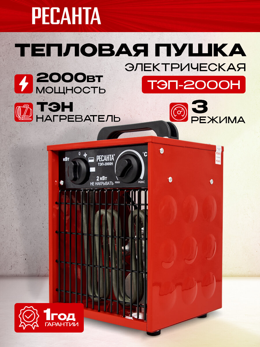 Тепловая электрическая пушка ТЭП-2000Н (компактная) Ресанта