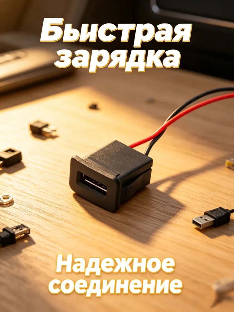 2.0 USB-розетка мама с 2-контактным разъемом, с прямым нажимным фиксатором, для сварки проводов