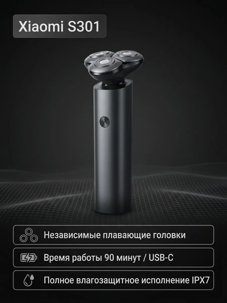 Электробритва Xiaomi Electric Shaver S301 Dark Grey EU BHR7461GL