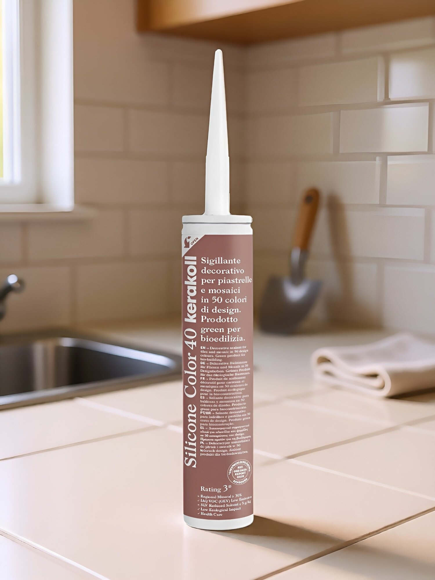 Декоративный клей-герметик Kerakoll Silicone Color №40 Красно-Коричневый 310 мл