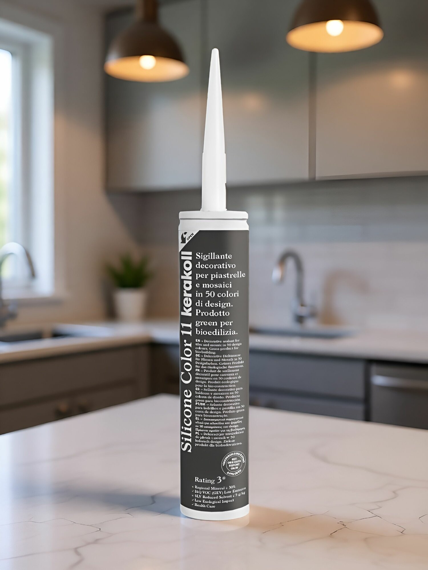 Декоративный клей-герметик Kerakoll Silicone Color №11 Серо-Черный 310 мл
