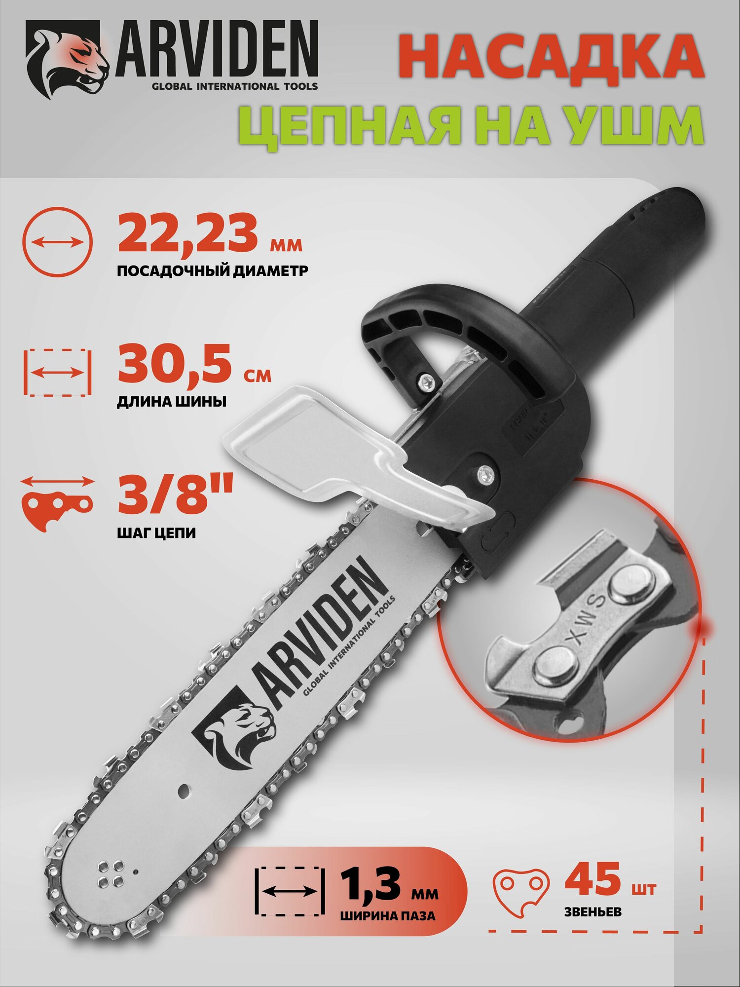 Насадка на УШМ цепная пила