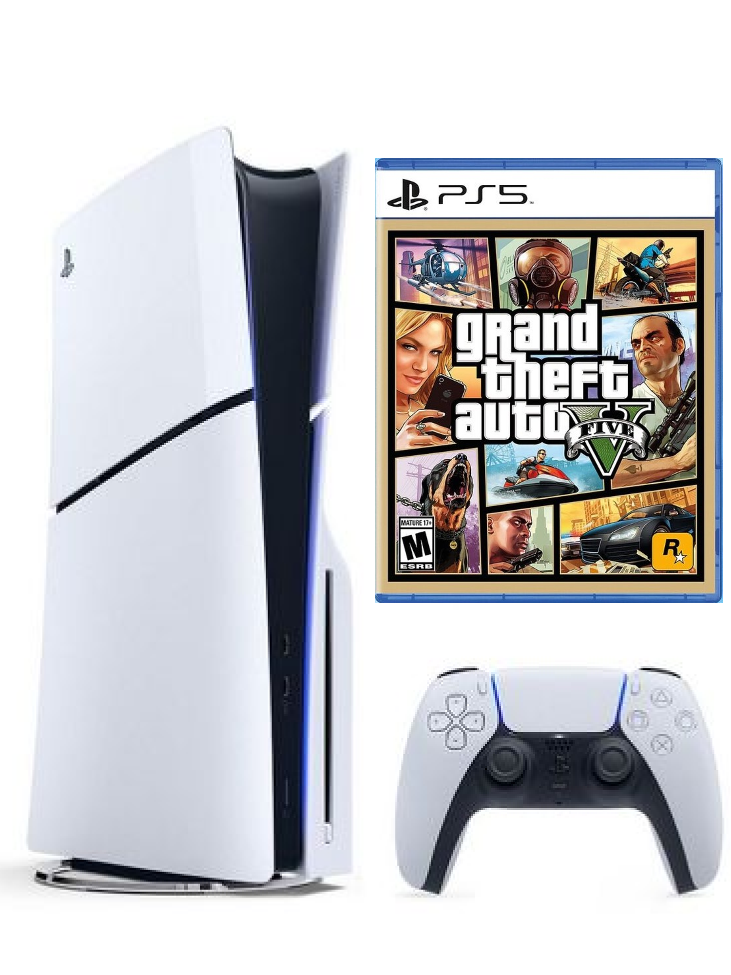 Игровая приставка Sony PS5 Slim, (версия с дисководом), 1TB SSD + игра GTA 5(подробности в чате)