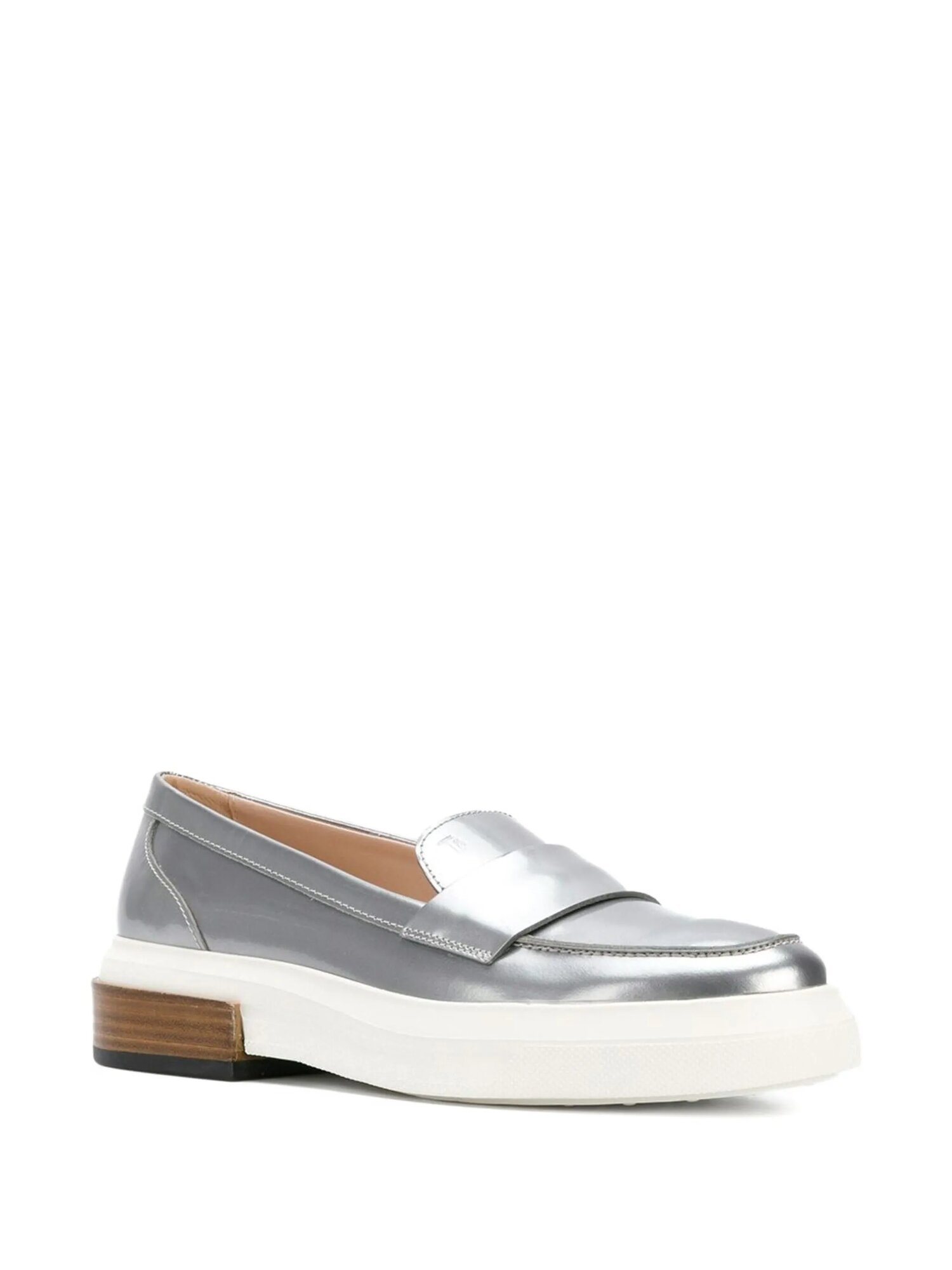 Лоферы Tod's Flatform penny loafers, размер 41, серебристый — фото 1