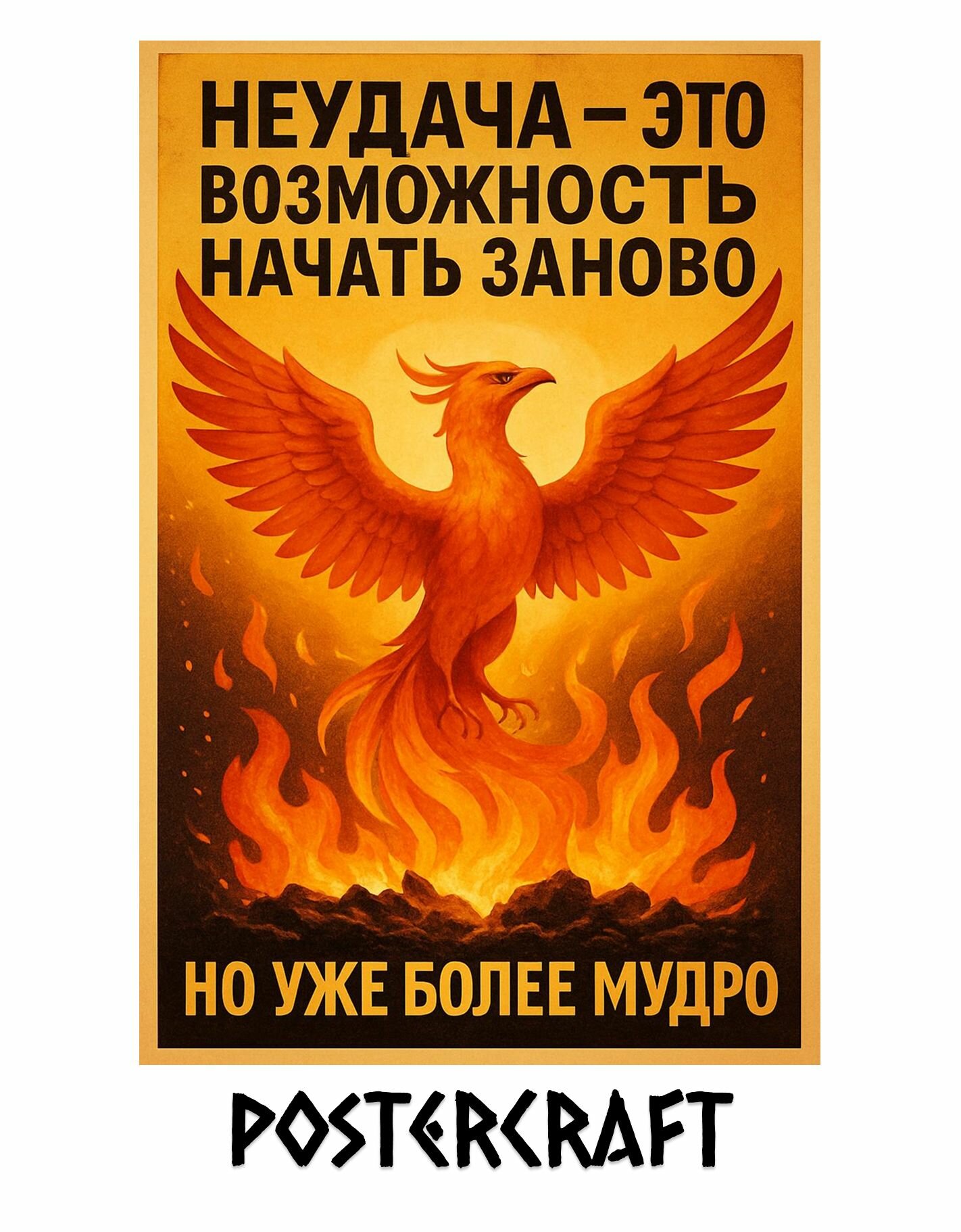 Мотивационный Постер "Неудача - это возможность", 29.7х42см, А3, глянцевый