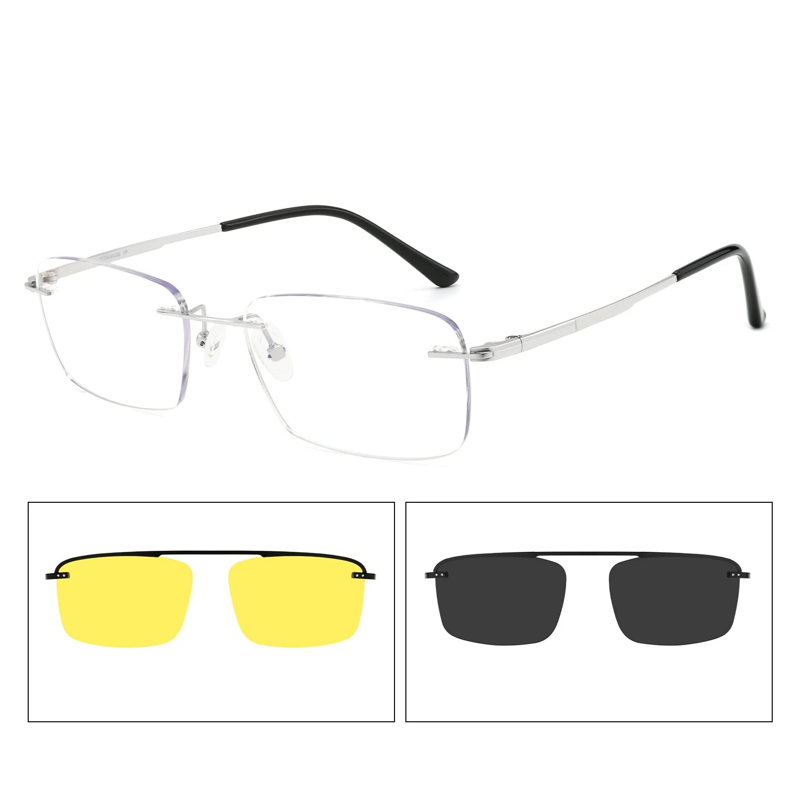 YIMARUILI мужские очки из титана G002 Silver, Серебряный