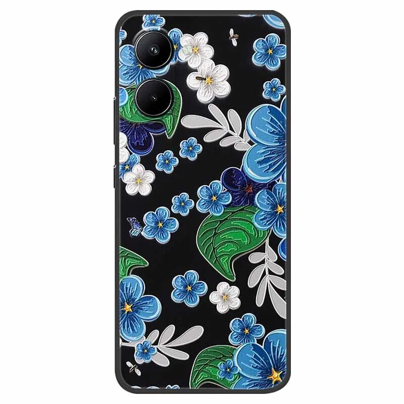 Для Realme 10 чехол Realme10 4G 2022 3D рельефный тисненый чехол для Темно-синий, 18, Realme 10 5G