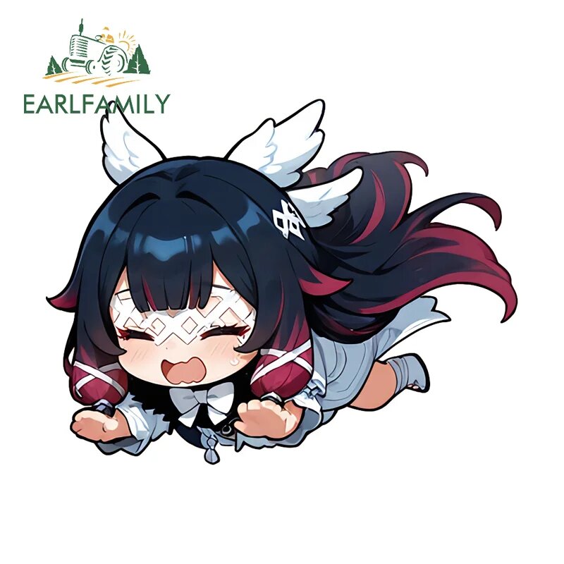 EARLFAMILY Genshin Impact Columbina Meme Stickers: Милые наклейки JDM на зеркало заднего вида, 13cm
