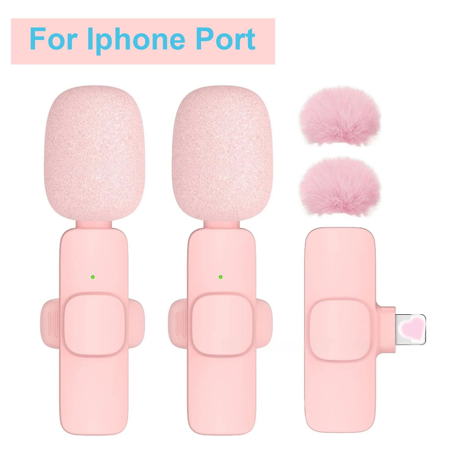 Беспроводной петличный микрофон Lefon K9 черный/розовый Розовый, pink for lightning