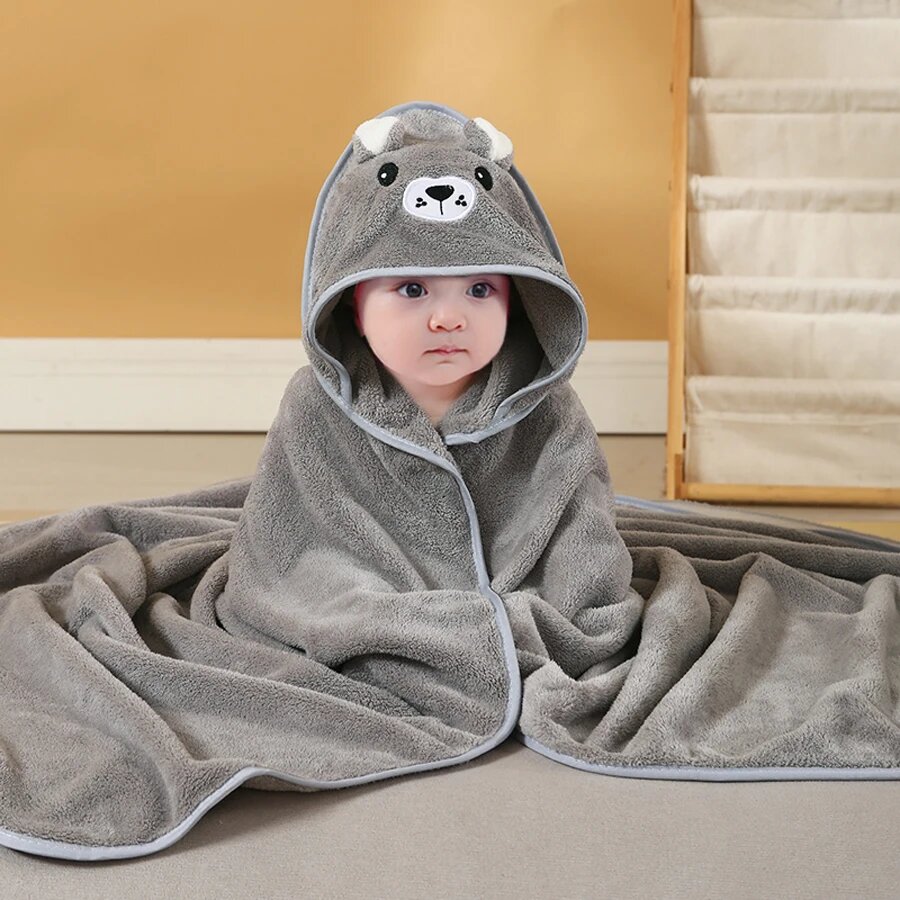Полотенце с капюшоном для младенцев флисовое в форме животного розовое Open-Eye Cape Bath Towel