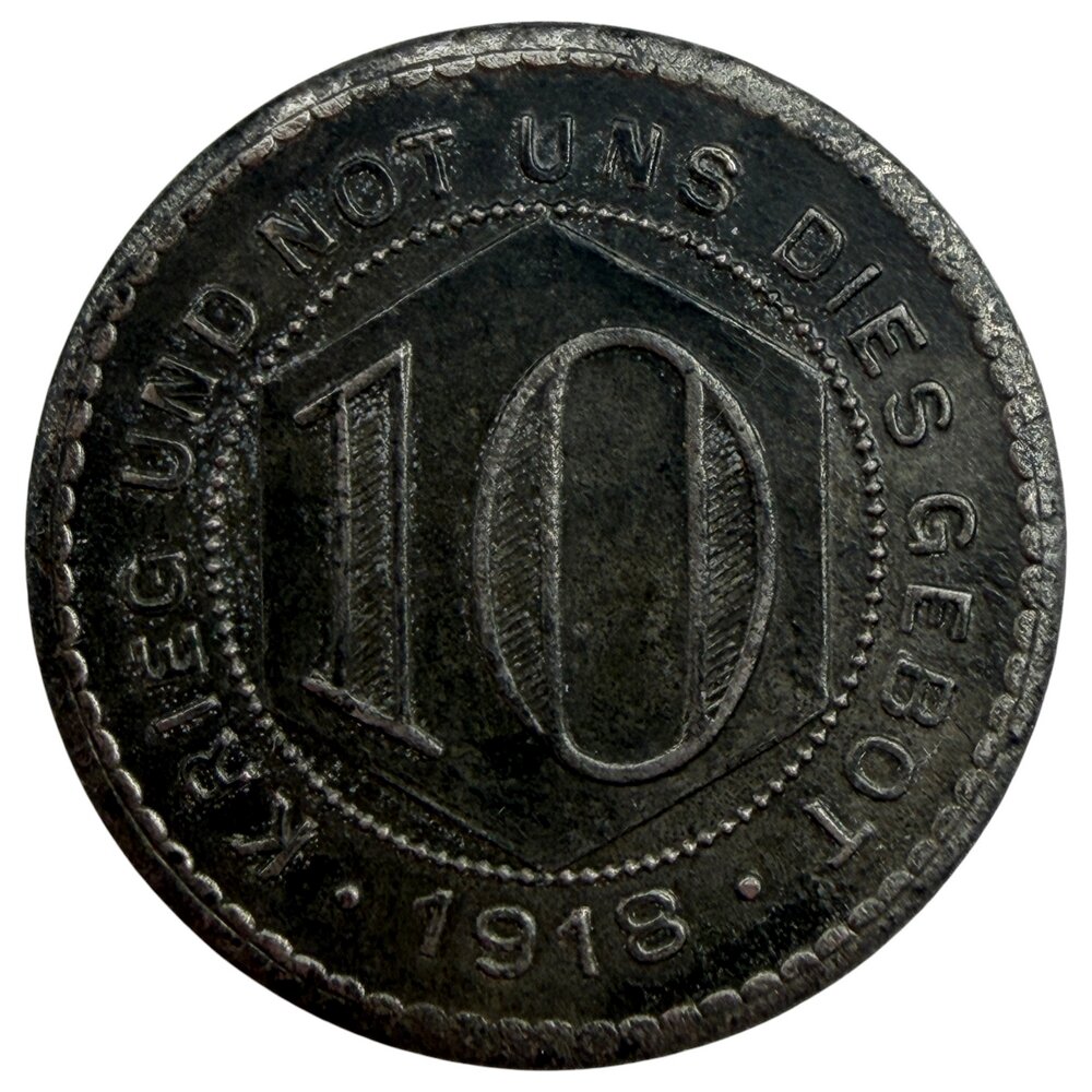 Германия, Германская империя, Кальв 10 пфеннигов 1918 г. (Fe) (23.0 мм.) (Лот №2)