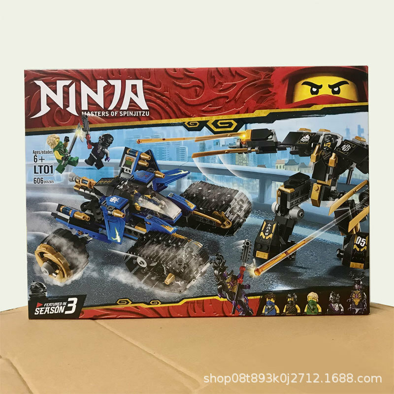 Совместим с кубиками Lego, боевой танк Thunder Assault Mech, сборный конструктор, игрушка Phantom Ninja 17-го сезона, подарок для мальчиков.