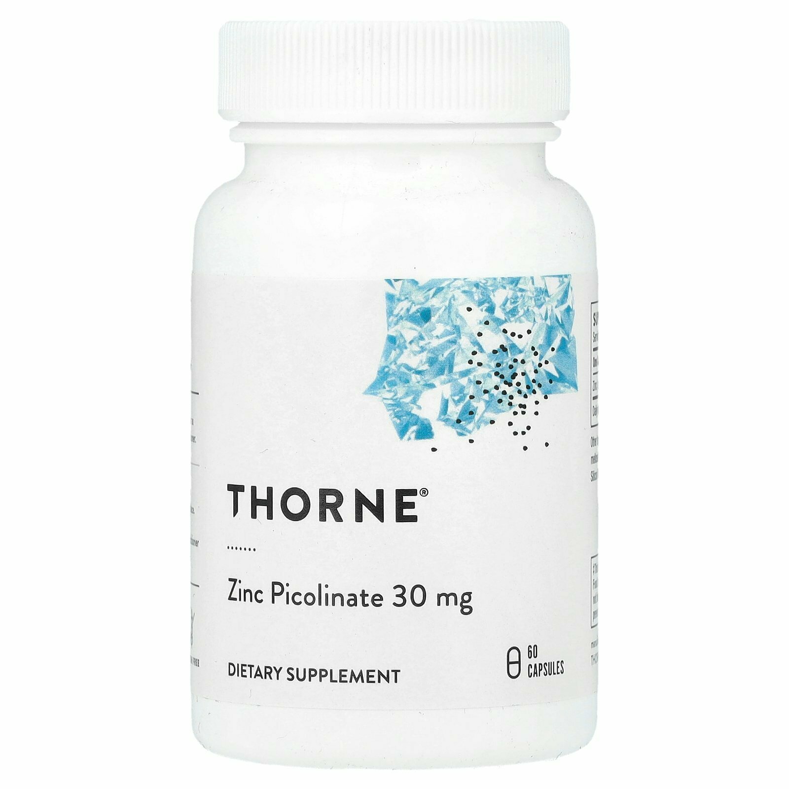 Цинк Thorne Zinc Picolinate 30 мг, пиколинат цинка, 60 капсул