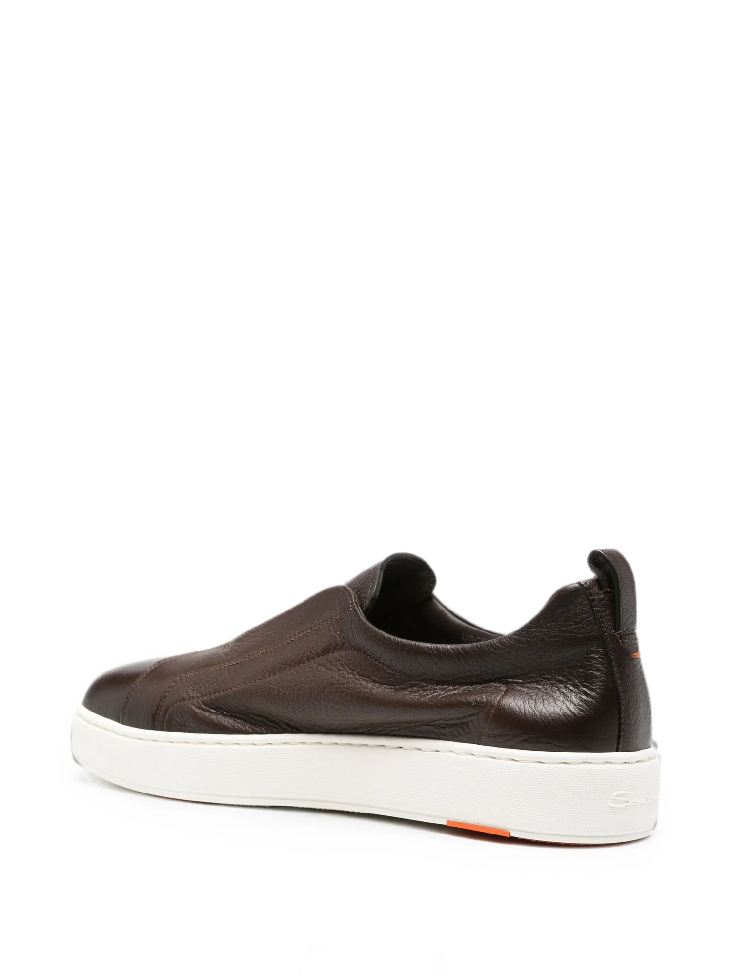 Кроссовки Santoni Slip-on sneakers, размер 10, коричневый/серый/оранжевый — фото 1
