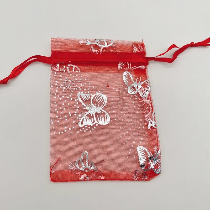 Подарочные пакеты из органзы ruihaoyu Красный, Butterfly Red, 7x9cm