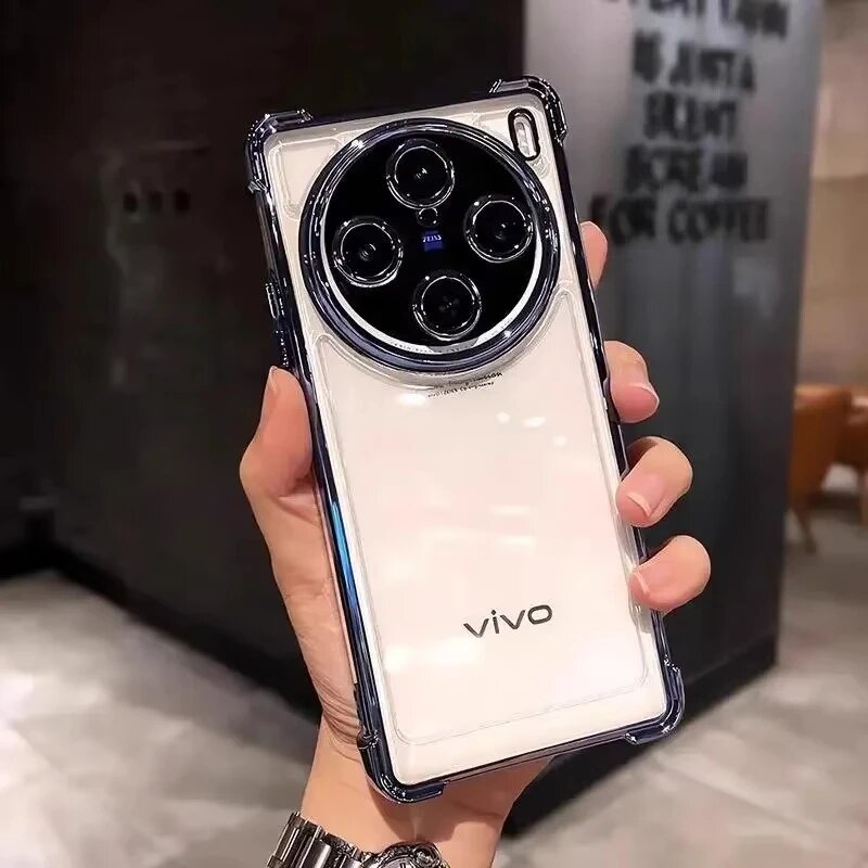Противоударный чехол с четырьмя углами для VIVO X200 Ultra X200 Pro mini Vivo X100 Pro, Синий, Синий