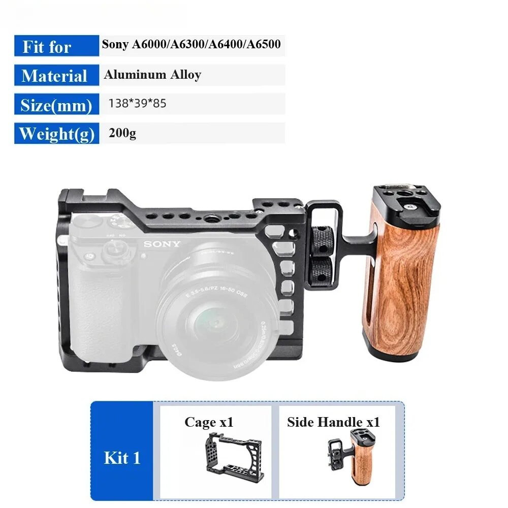 Клетка для камеры Sony A6500 A6400 A6300 A6100 A6000 из алюминия