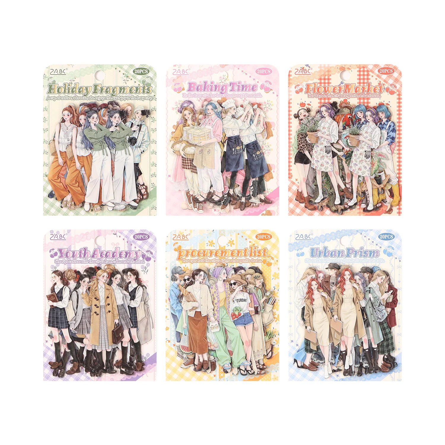Набор винтажных наклеек JIANWU для скрапбукинга set of 6