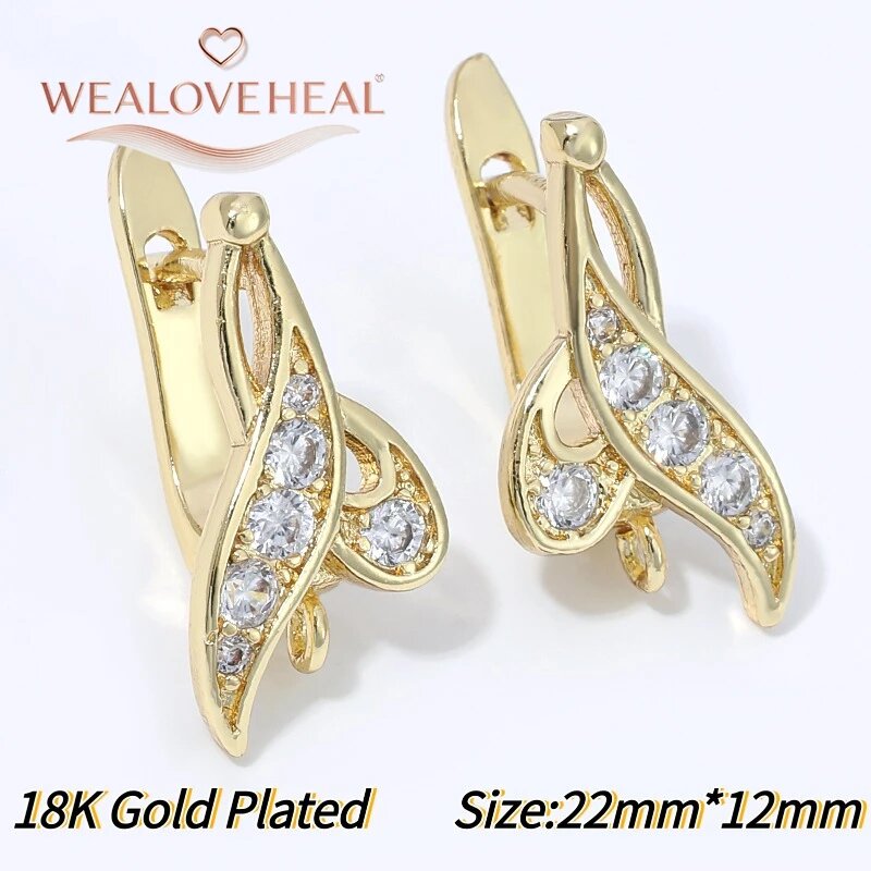 WEALOVEHEAL Крылья ангела, серьги 18K Gold Plated