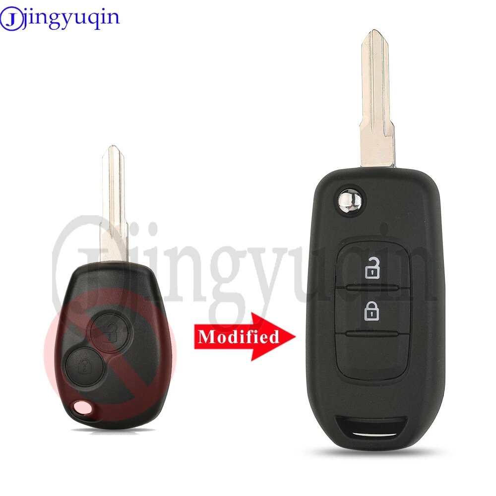 Корпус Выкидного Ключа Jingyuqin С 2/3 Кнопками Для Renault Megan, Modus, Clio, Kangoo, 2BTN Hu136TE