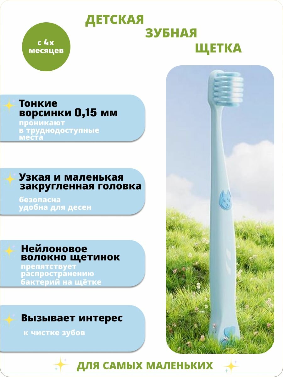 Детская зубная щетка (голубая)