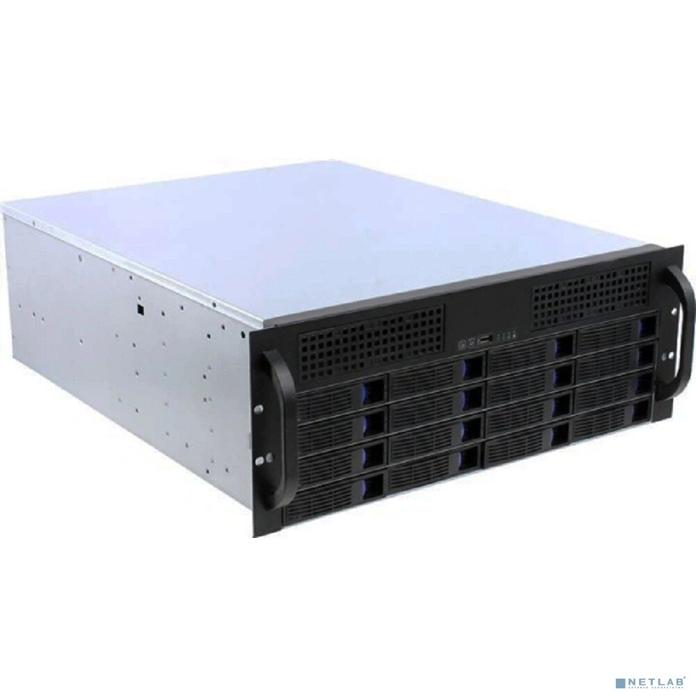 Procase ES416S-SATA3-B-0 черный 4U 16 SATA3/SAS 6Gb hotswap HDD, глубина 550мм, MB 9.6"x12", без Б/П