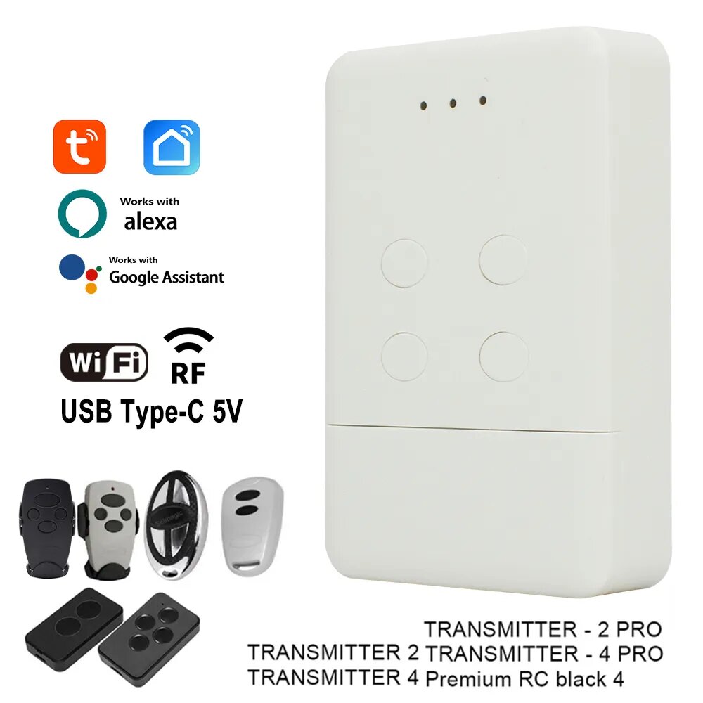 Новый Умный RF Wifi конвертер ворота пульт, дистанционного управления Tuya App для Transmitter 2-pro 4pro 433 Функция обмена, Alexa Google Home, 1шт
