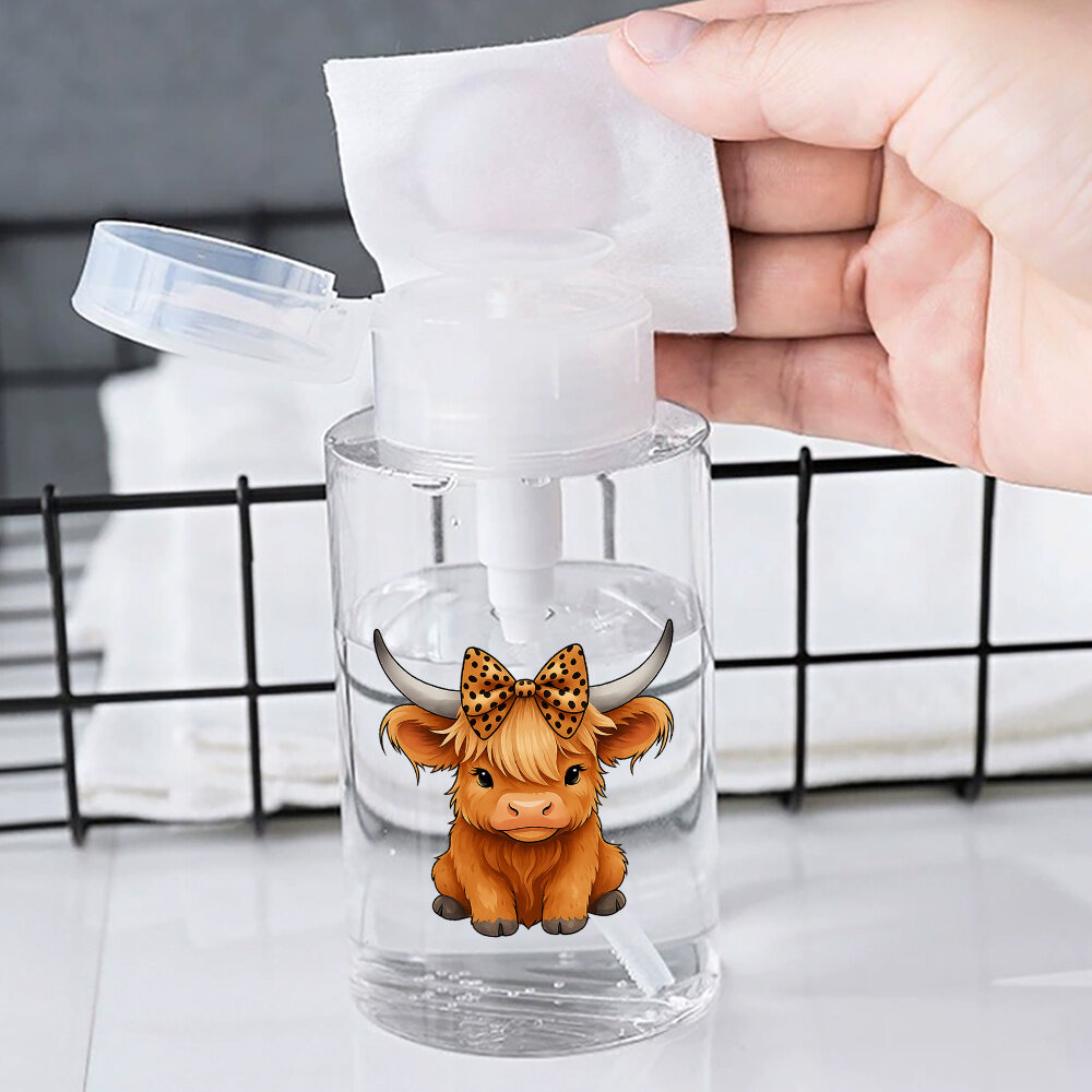 Большой дорожный флакон с помпой Highland Cow для косметики и лосьонов, многоразовый контейнер
