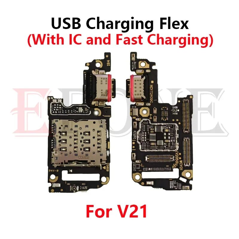 Для Vivo V21 V25 V25E V15 V17 Pro 5G: USB-порт зарядки, разъем док-станции с гибким кабелем для V21