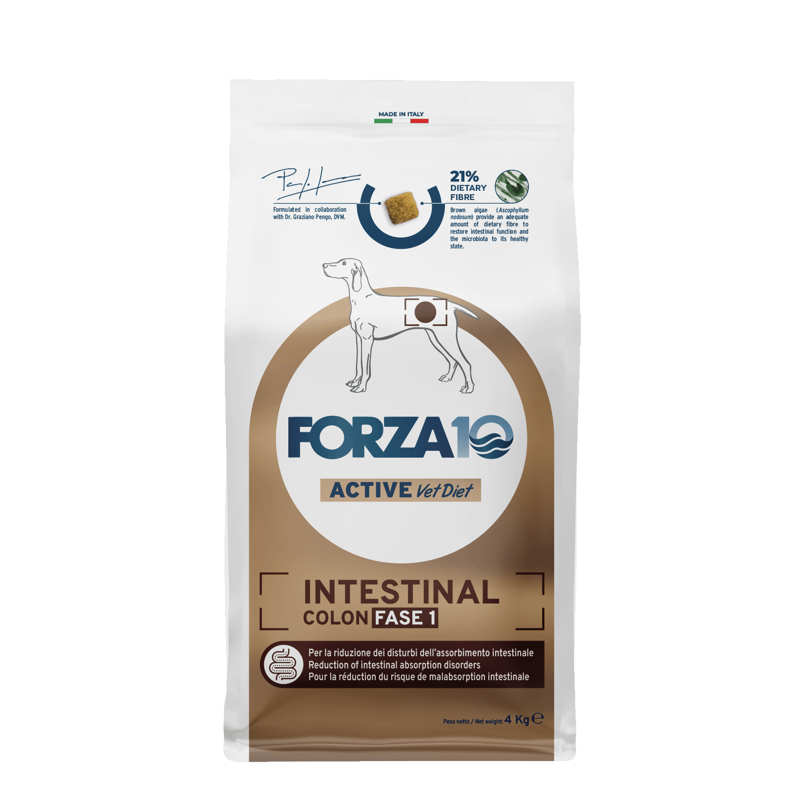 Корм при проблемах ЖКТ FORZA 10 Intestinal INTESTINAL COLON фаза 1 sacco (рыба) 4кг.