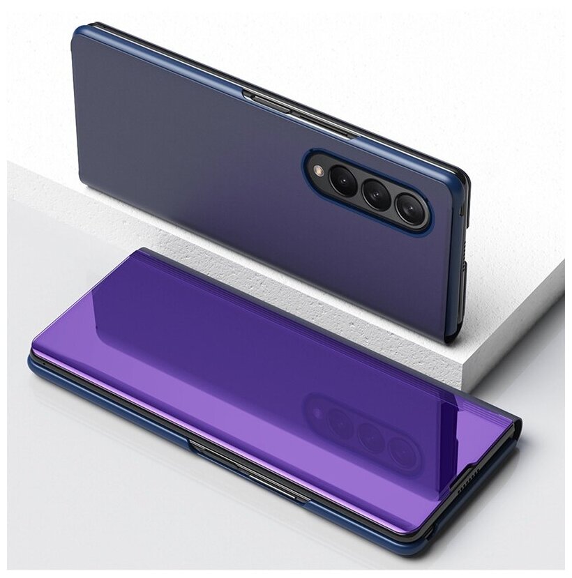 Чехол-книжка MyPads для Samsung Galaxy Z Fold 3 с дизайном Clear View Cover с полупрозрачной пластиковой крышкой