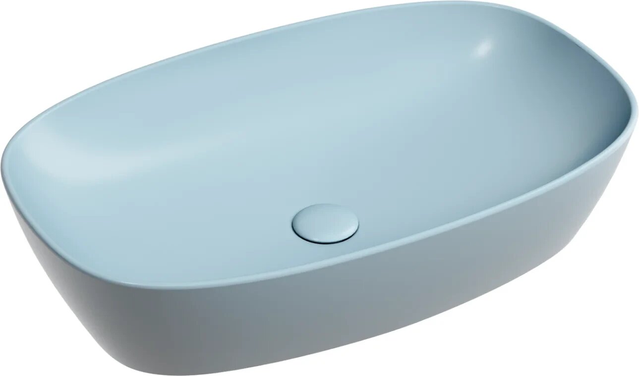 Накладная раковина Ceramicanova Element CN6049ML голубая матовая, фарфор, матовый голубой, 60×38 см