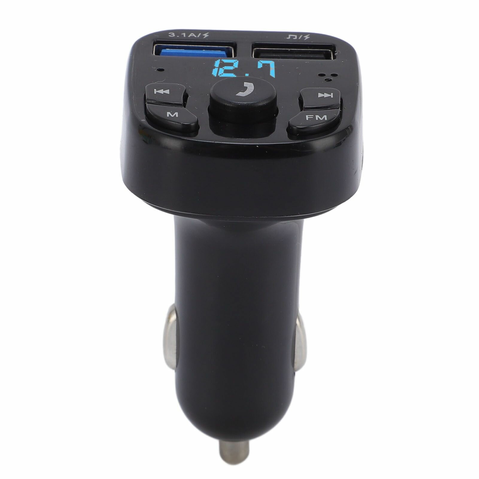 Автомобильный MP3-плеер с Bluetooth, беспроводным аудио, двумя портами USB, быстрой зарядкой и автомобильным адаптером питания DC12-24V