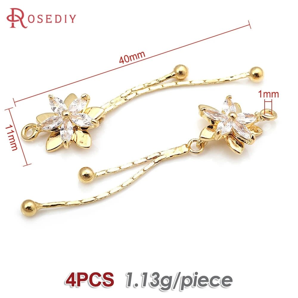 Цепочка для сережек Rosediy, 40 мм, 18K Gold Color